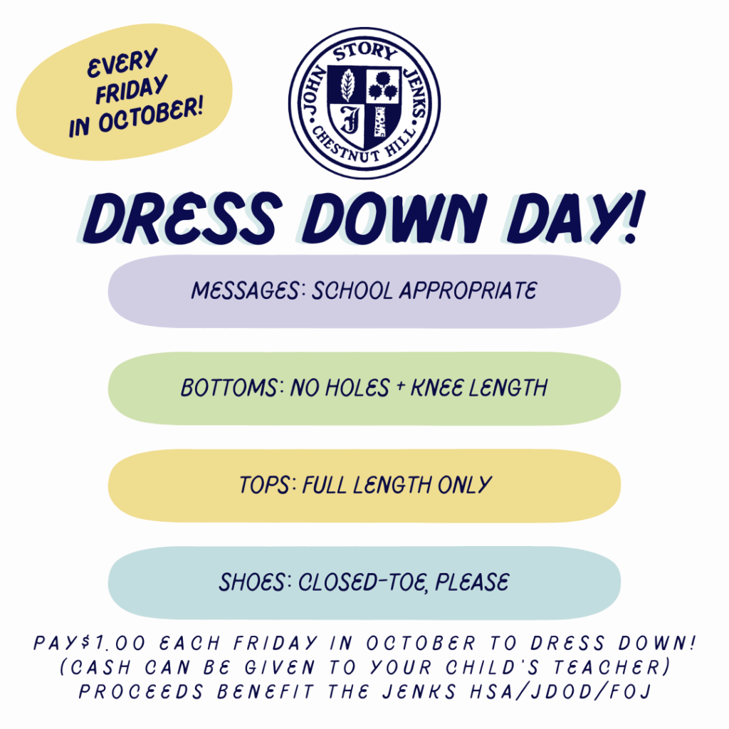 October Dress Down GRAPHIC – John S. Jenks School
